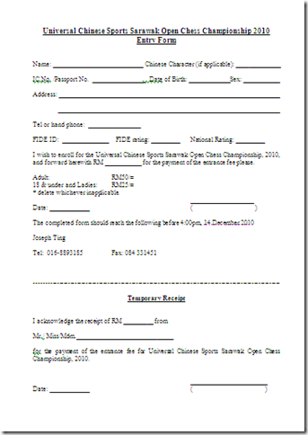 Laman Firey Rook Chess Malaysia: Sarawak Chess Open Championship 2010